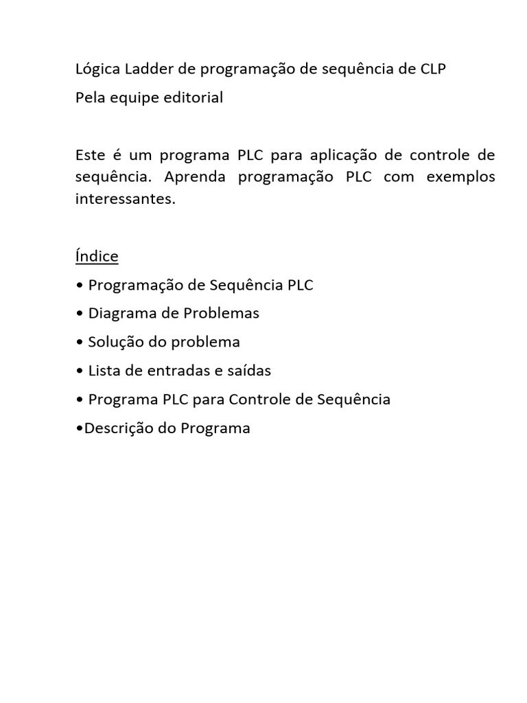 Exemplo Lógica Ladder CLP SIEMENS | PDF | Válvula | Pressão