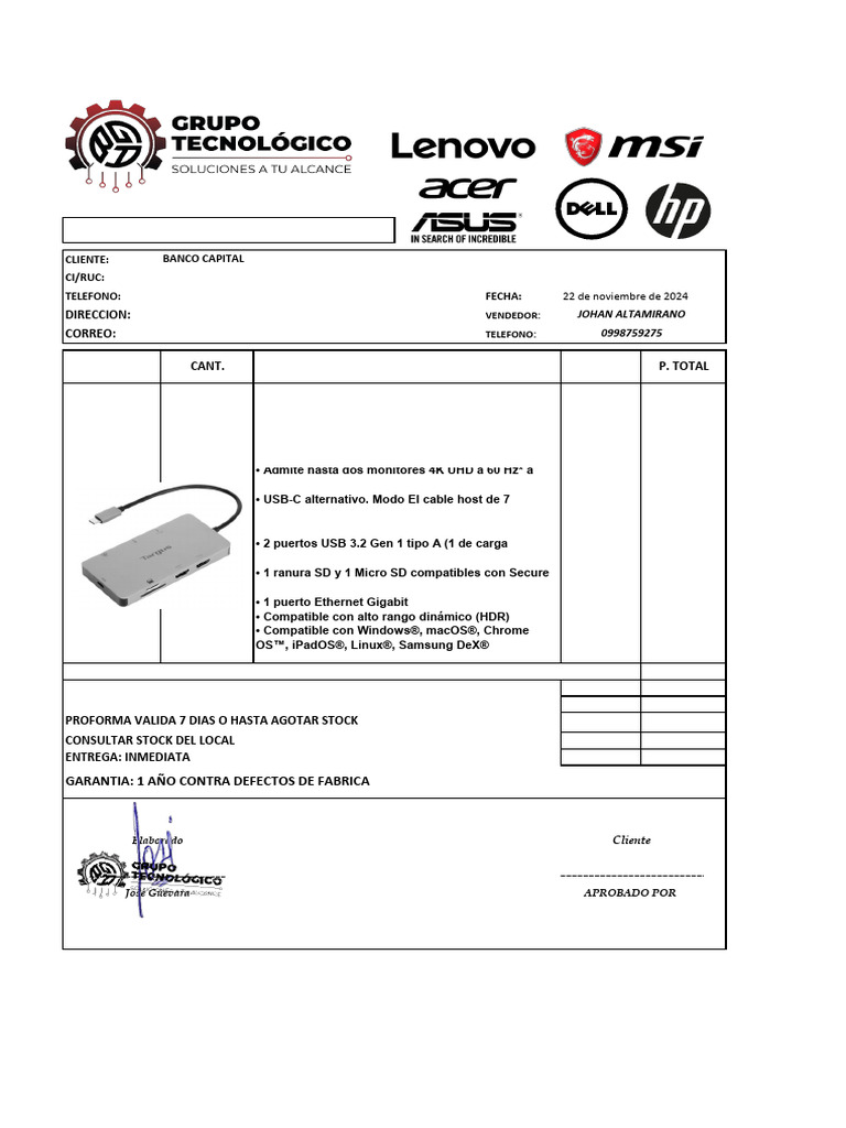 Banco Capital Docking 1 | PDF | Electrónica | Tecnología digital