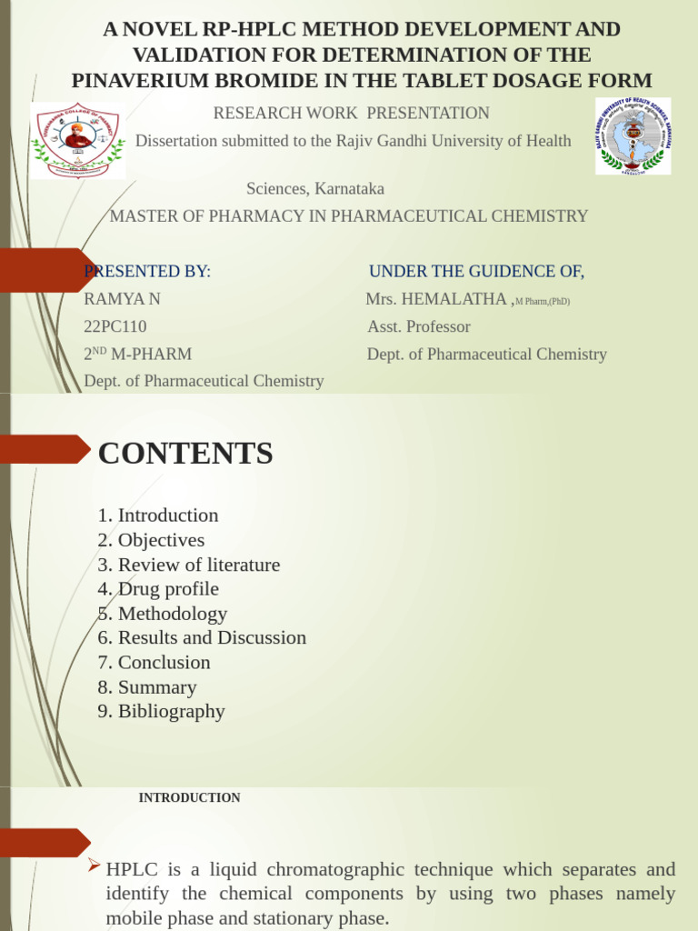 A Novel RP-HPLC Method Development and Validation For - 01135y5 | PDF ...