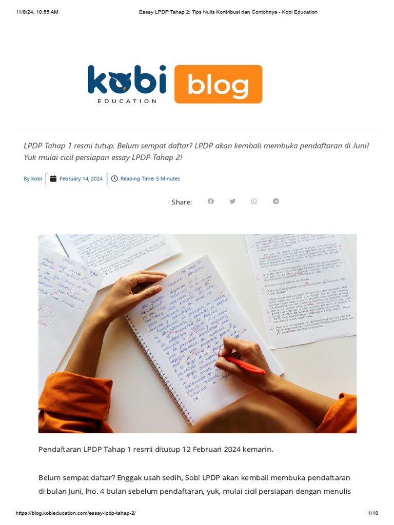 Tips Menulis Esai LPDP dan Contoh | PDF