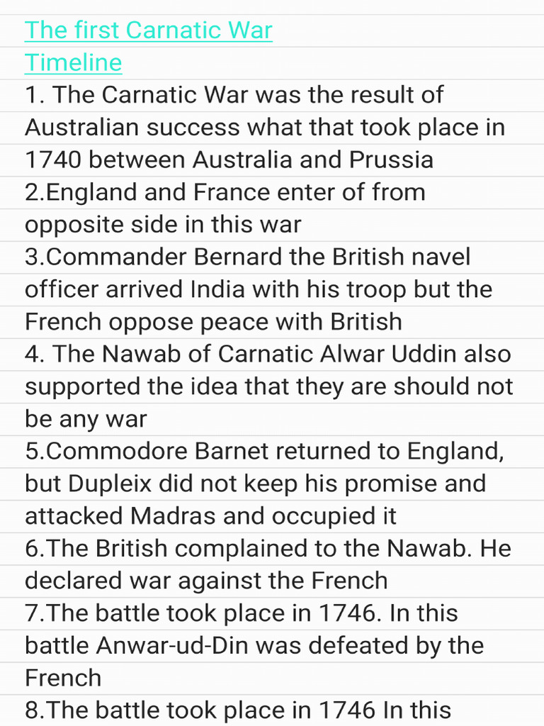 SST First Carnatic War | PDF