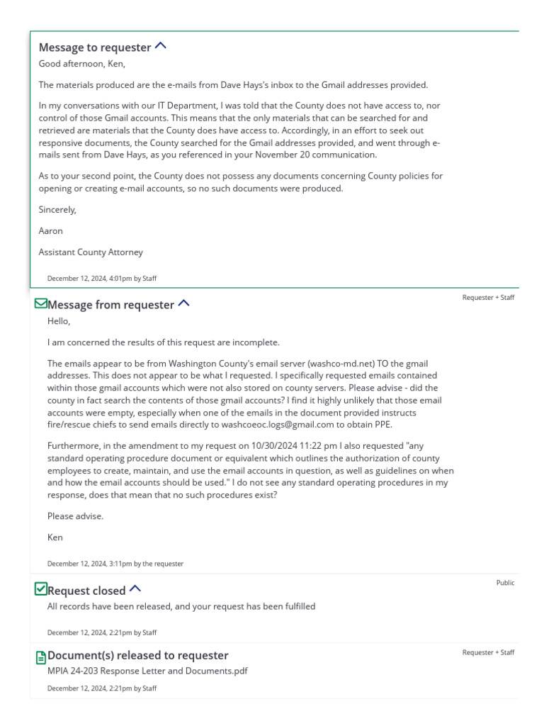 MPIA Request 24-203 - Communication | PDF | Gmail | Email