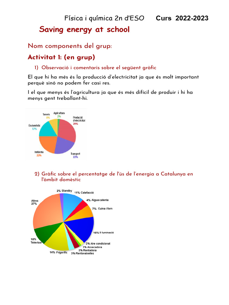 Saving Energy at School | PDF