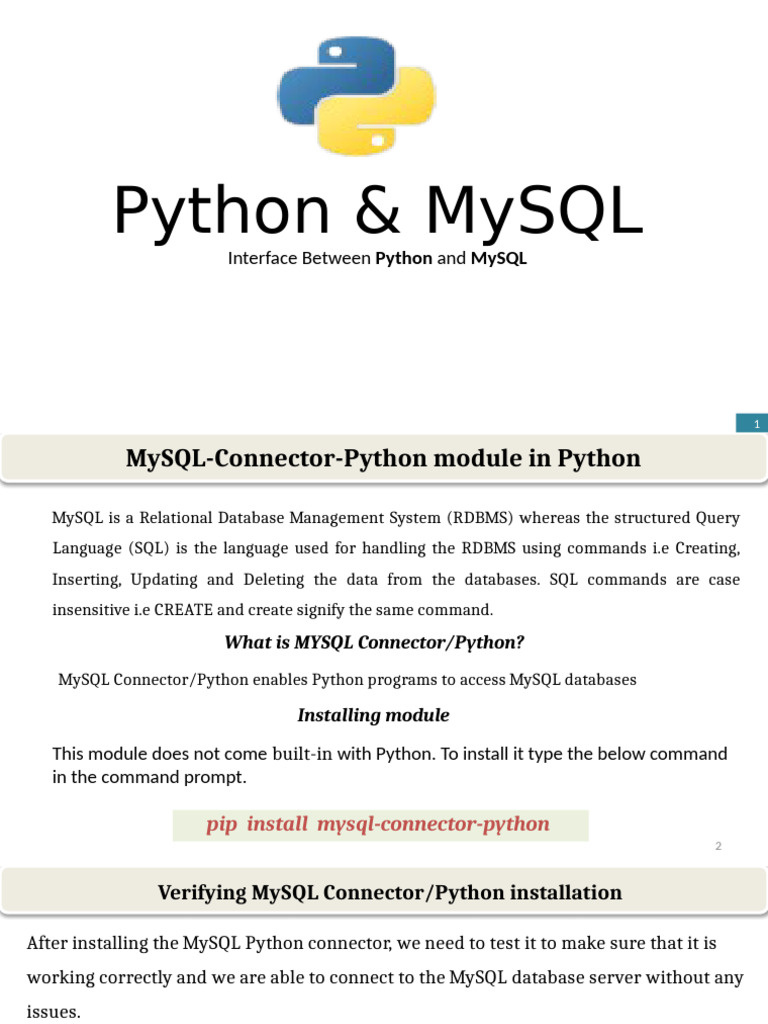 Python & MySQL | PDF | My Sql | Databases Python & MySQL | PDF | My Sql | Databases