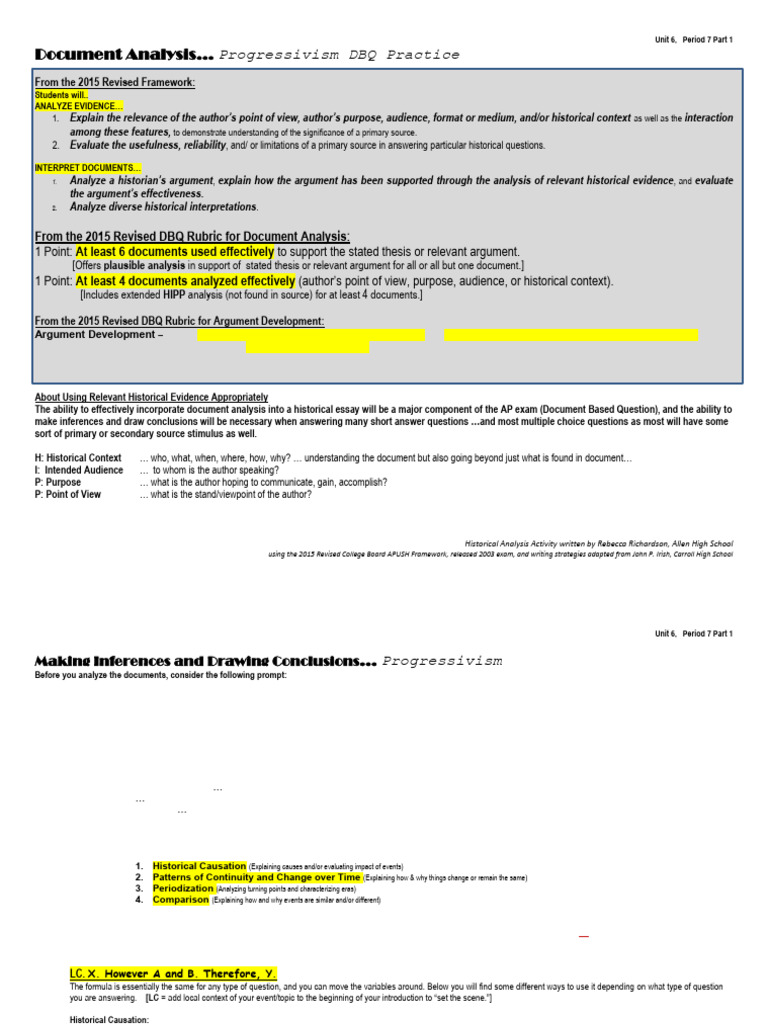 Analyzing Progressive Era DBQ Strategies | PDF | Commerce Clause | Essays