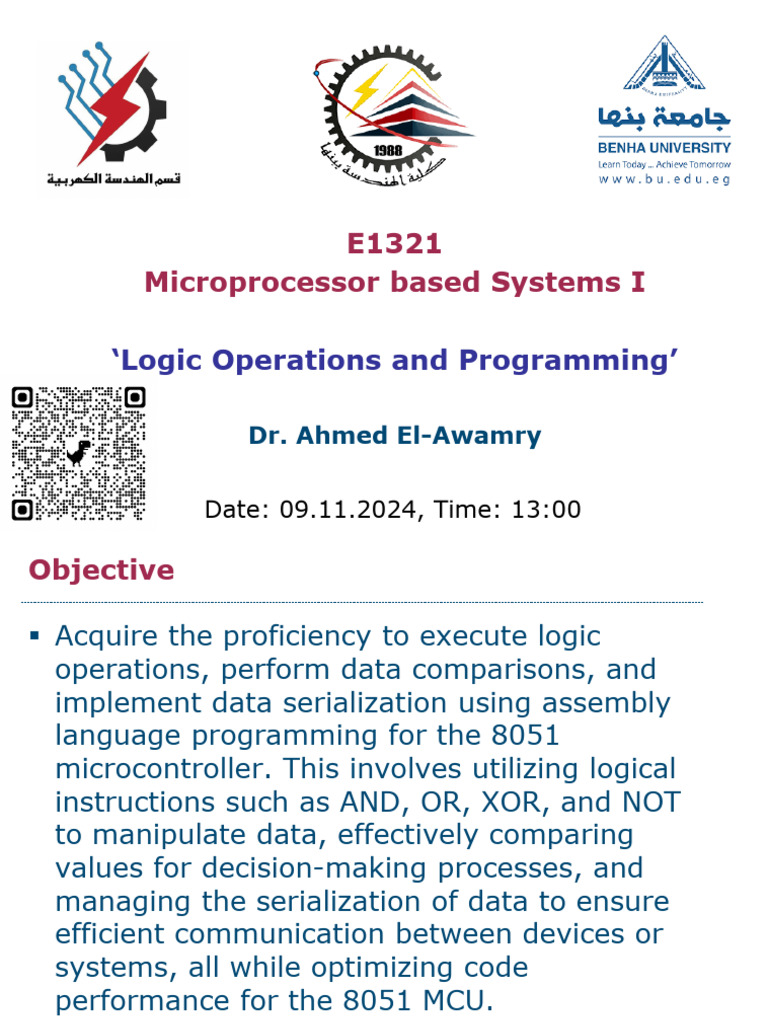 MicroprocessorBasedSystems_Term-I_lec7_LogicOperations | PDF | Binary Coded Decimal | Computer ...