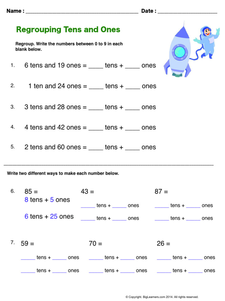 Regrouping Tens AndOnes | PDF