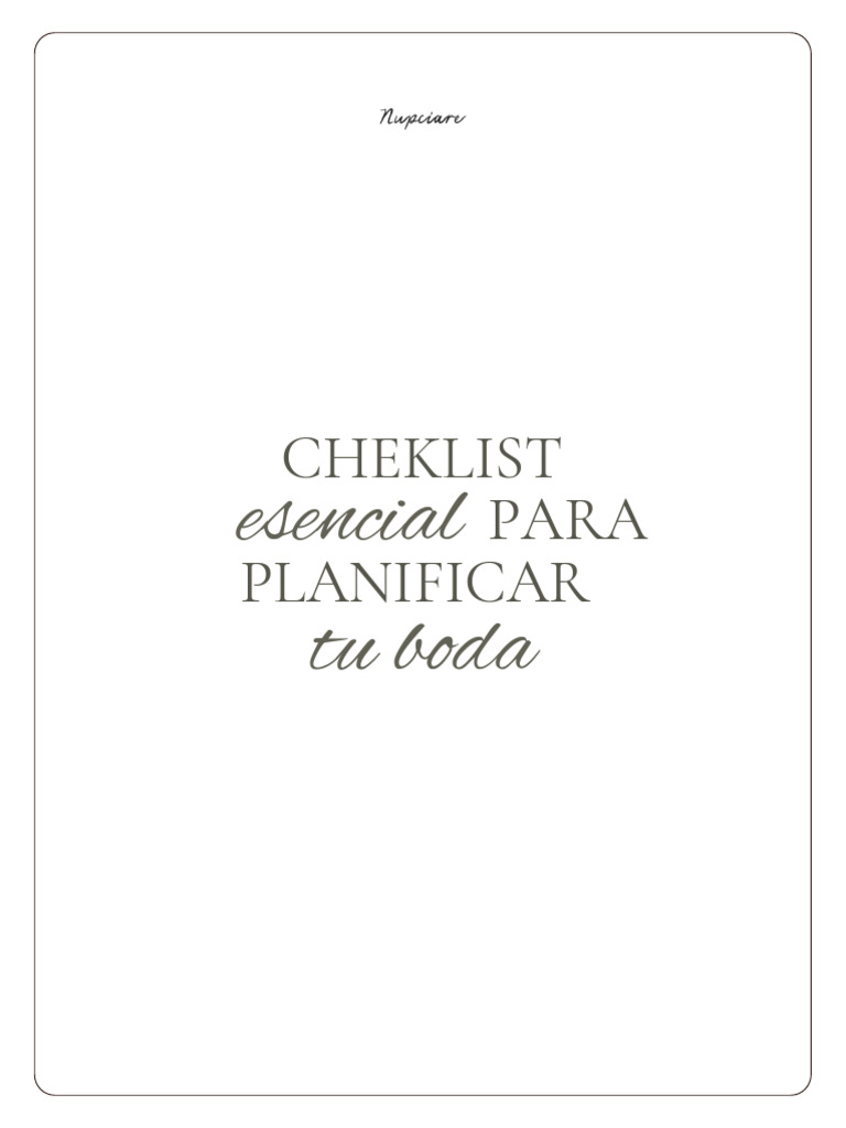 Checklist Esencial para tu Boda | PDF | Boda