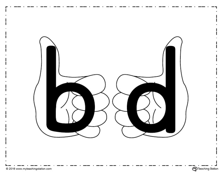 B D Letter Reversal Poster Using Hands Shape | PDF