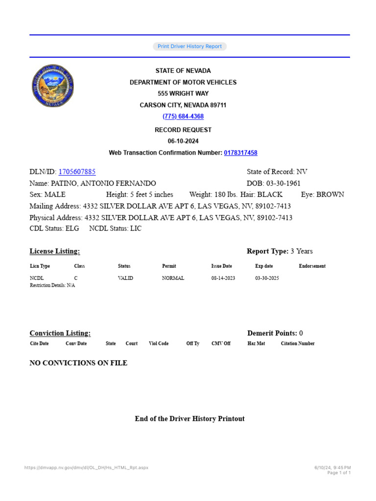 Driving Records | PDF