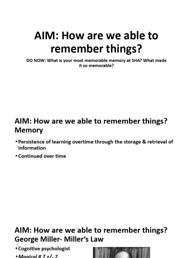 AP Psych 2.3-2.7 Memory | PDF | Memory | Recall (Memory)