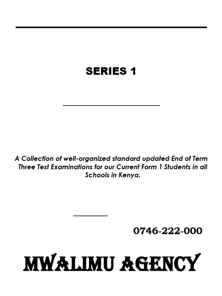 Form 1 End Year Exams Series 1 | PDF | Acid | Ph