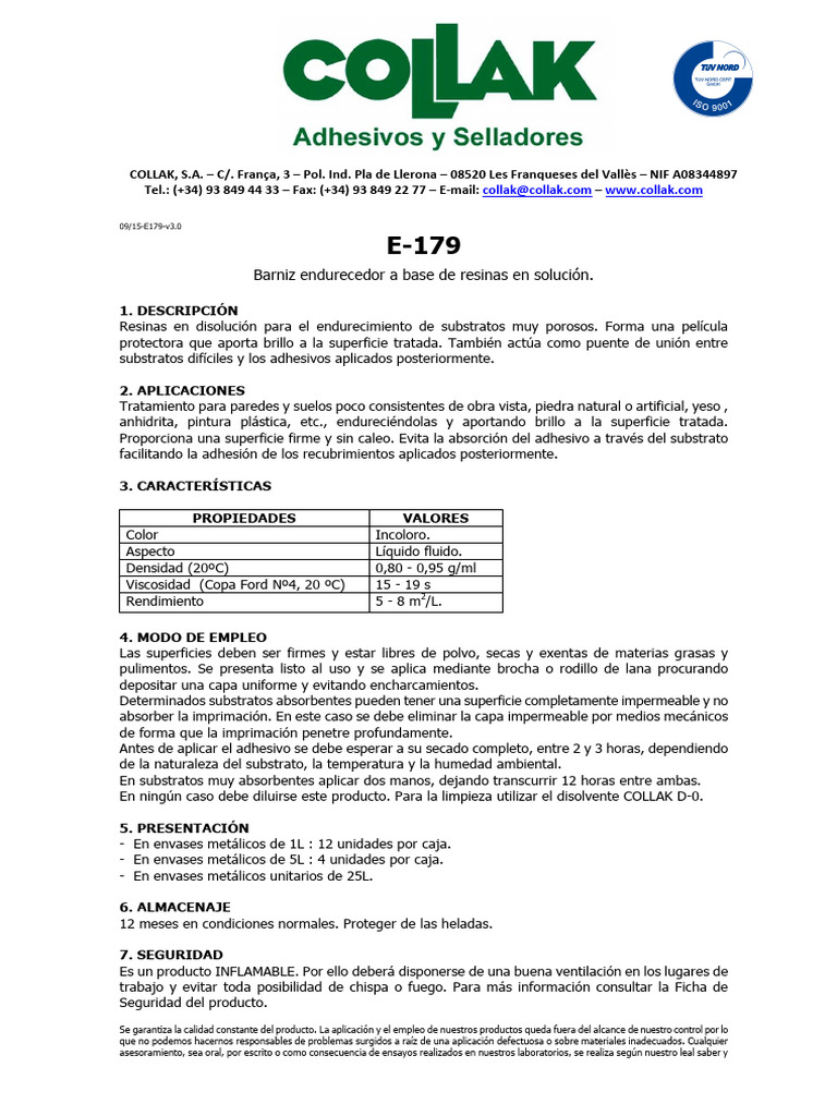 Barniz Endurecedor para Superficies Porosas | PDF | Materiales