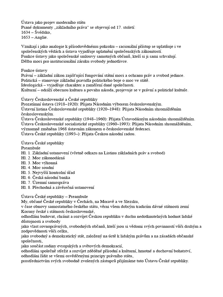 Ústava 1 | PDF