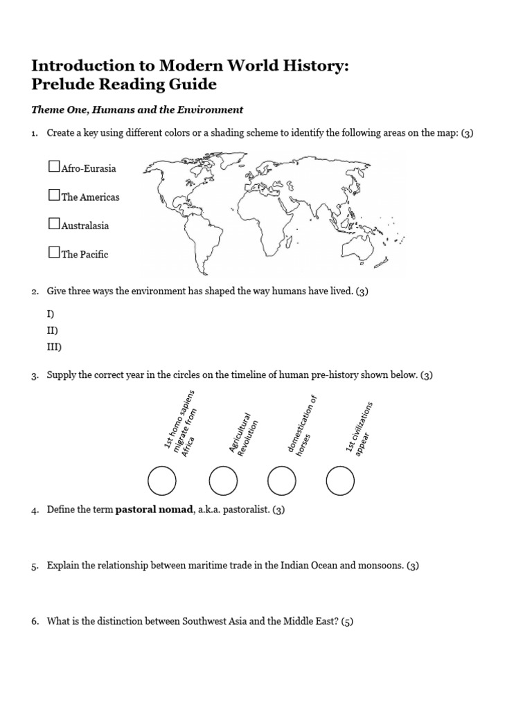Introduction to Modern World History Reading Guide | PDF | Civilization ...
