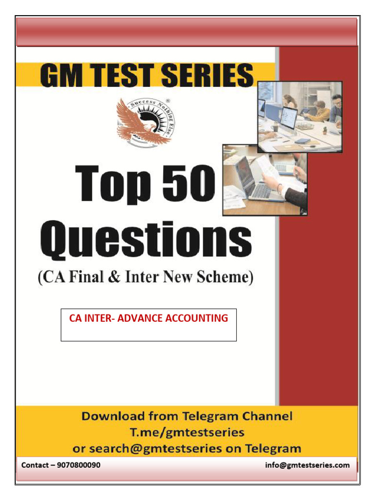 5. Adv. Acc. Top 50 Ques. | PDF | Equity (Finance) | Debits And Credits
