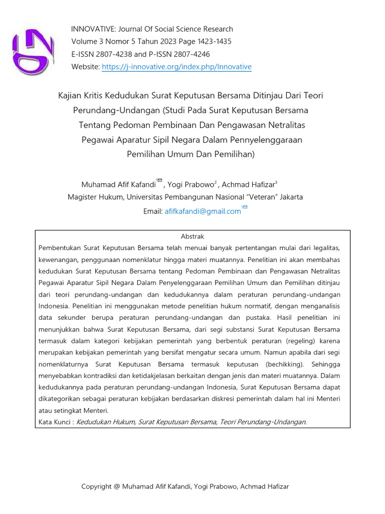 INNOVATIVE: Journal of Social Science Research Volume 3 Nomor 5 Tahun 2023 Page 1423-1435 E-ISSN ...