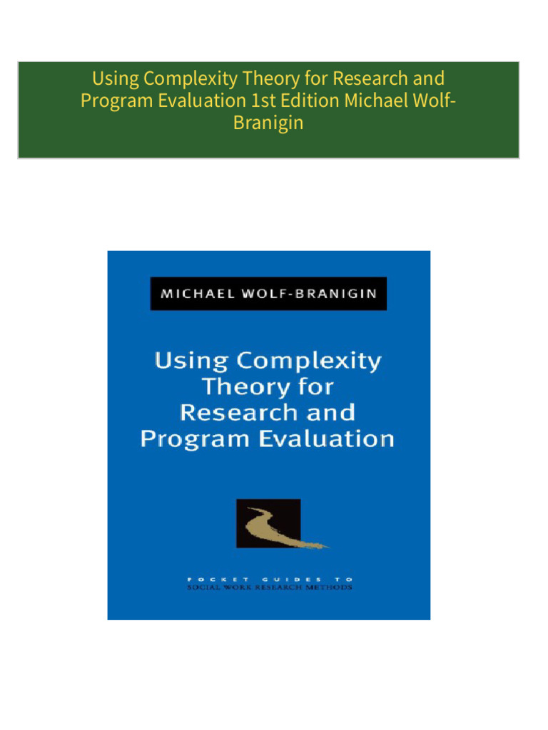 PDF Using Complexity Theory for Research and Program Evaluation 1st ... PDF Using Complexity Theory for Research and Program Evaluation 1st ...