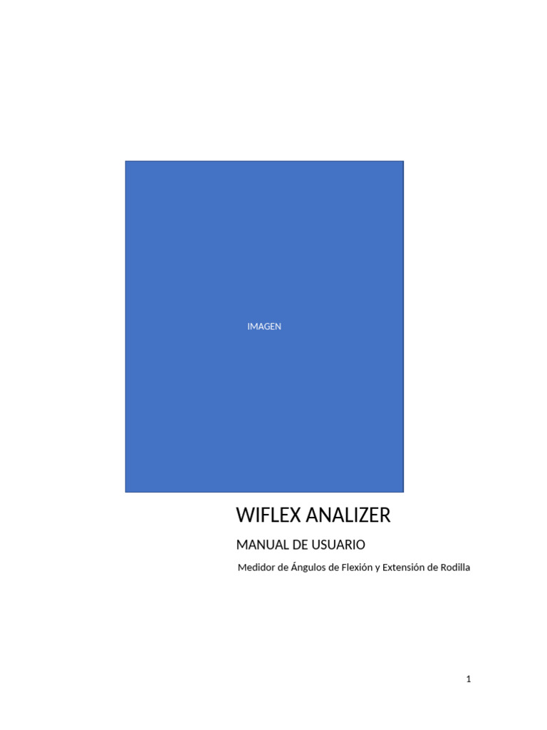 ManualDeUsuario WIFLEX ANALYZER | PDF | Sensor | Rodilla