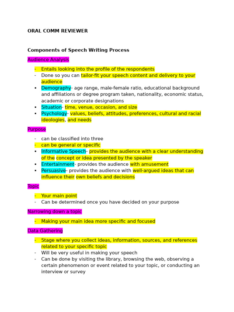 ORAL COMM REVIEWER | PDF | Cognitive Science | Cognition