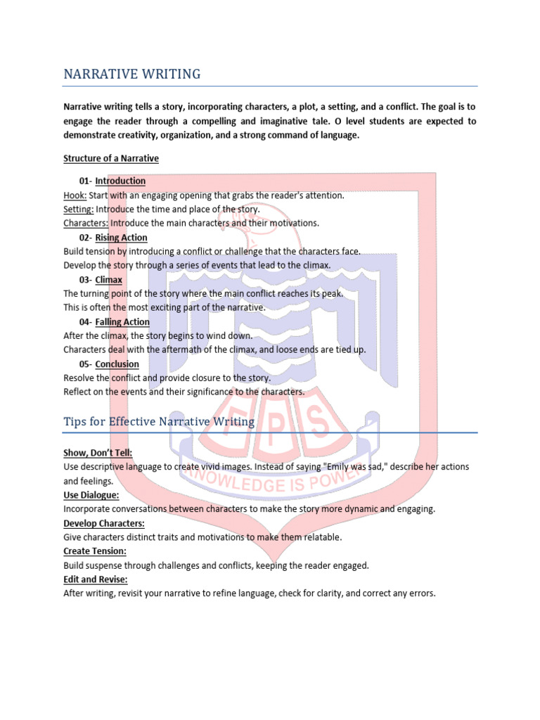 Narrative Writing Notes | PDF | Narrative | Plot (Narrative)