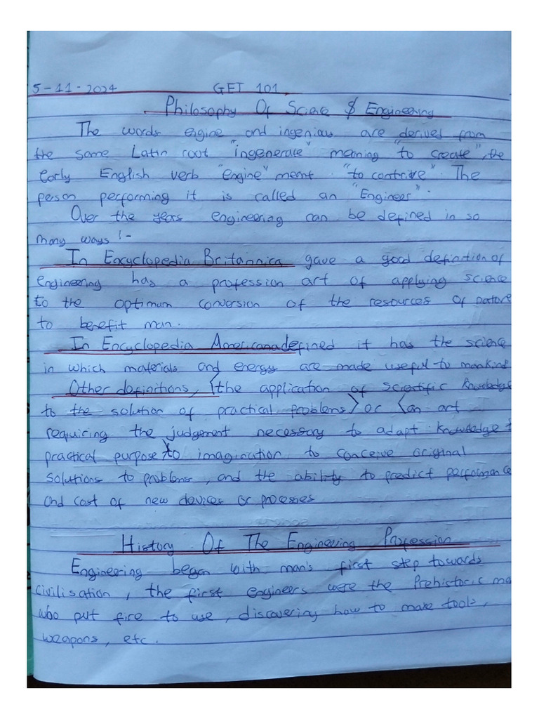 GET 101 Concised note of Philosophy of science and engineering 2 | PDF