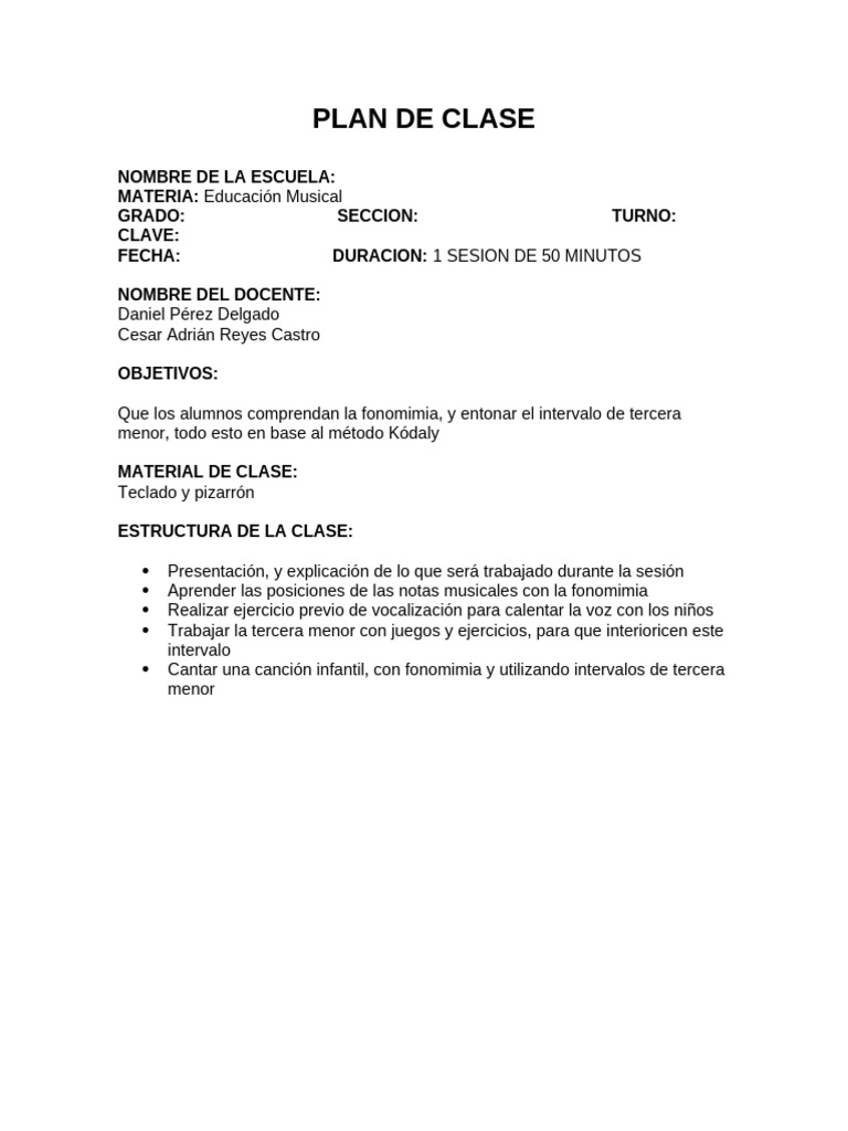 Plan de Clase | PDF