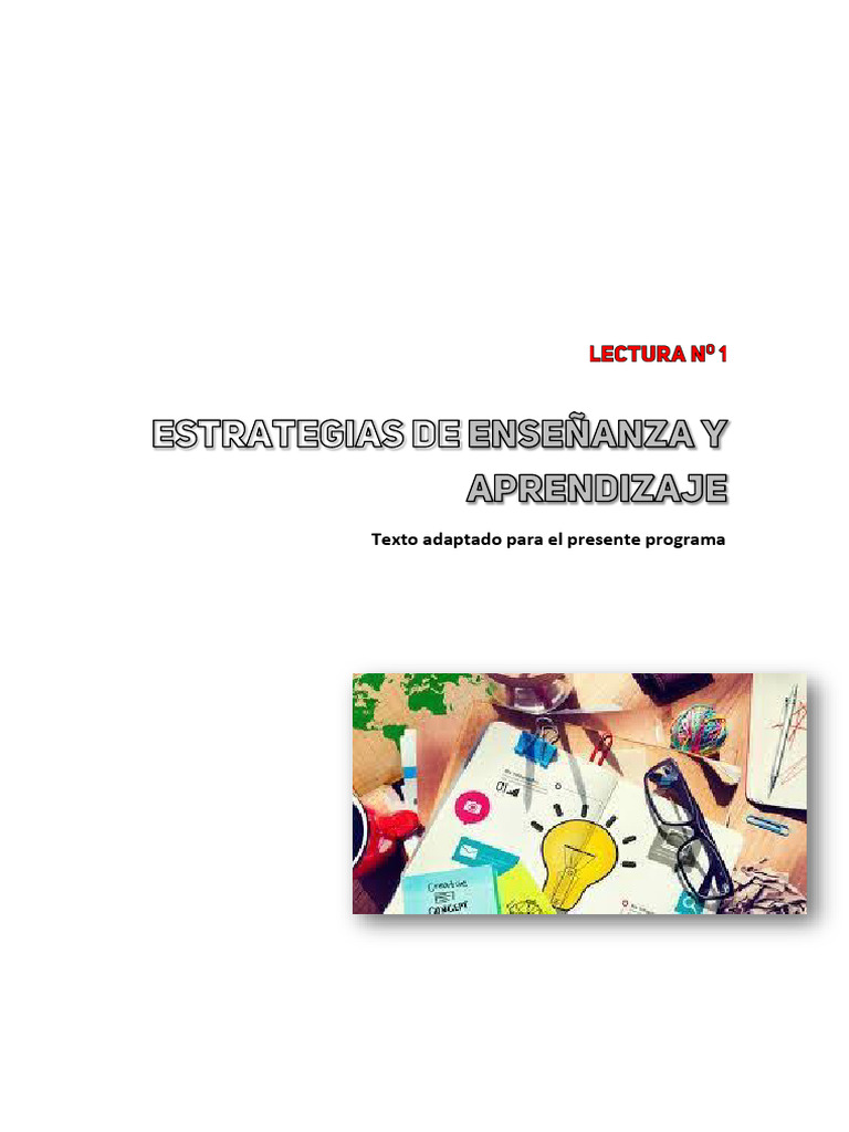 Lectura 1. Estrategias de Enseñanza y Aprendizaje | PDF | Aprendizaje | Enseñando
