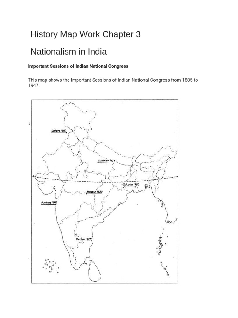 History Map Work Chapter 3 Nationalism in India | PDF | Mahatma Gandhi ...