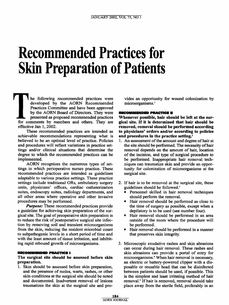 Best Practices for Surgical Skin Prep | PDF | Surgery | Hair Removal