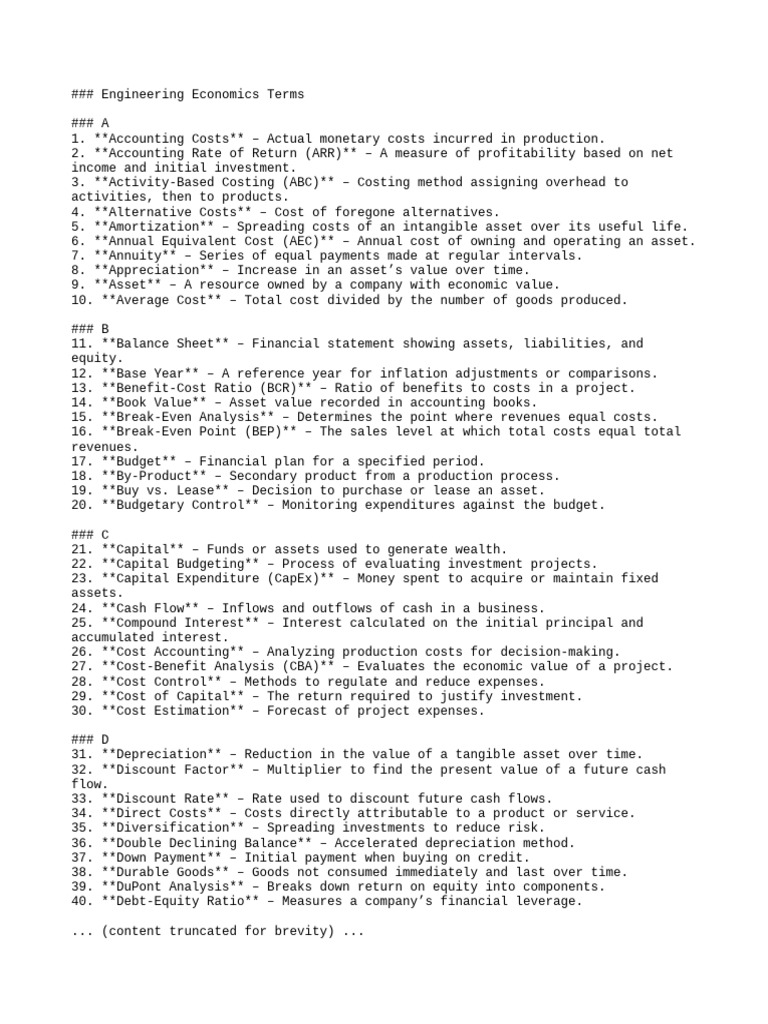 Highlighted Engineering Economics Terms | PDF | Expense | Depreciation