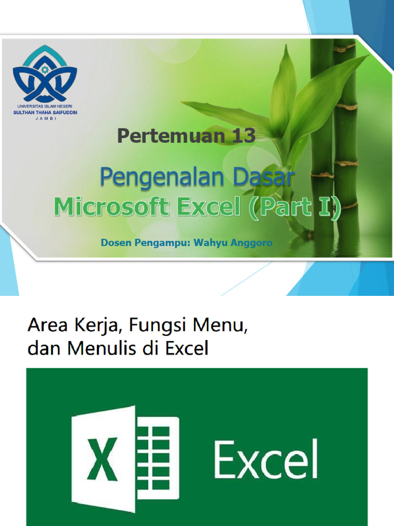 13 - Pengenalan Dasar MS Excel Part I | PDF