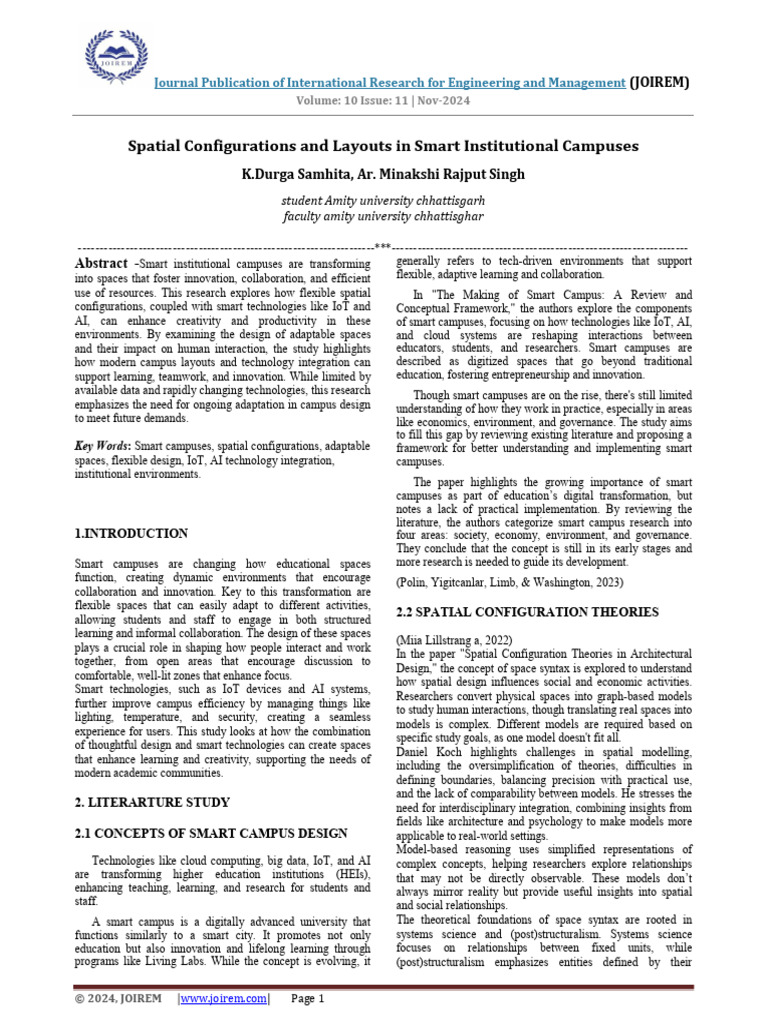 Spatial Configurations and Layouts in Smart Institutional Campuses ...