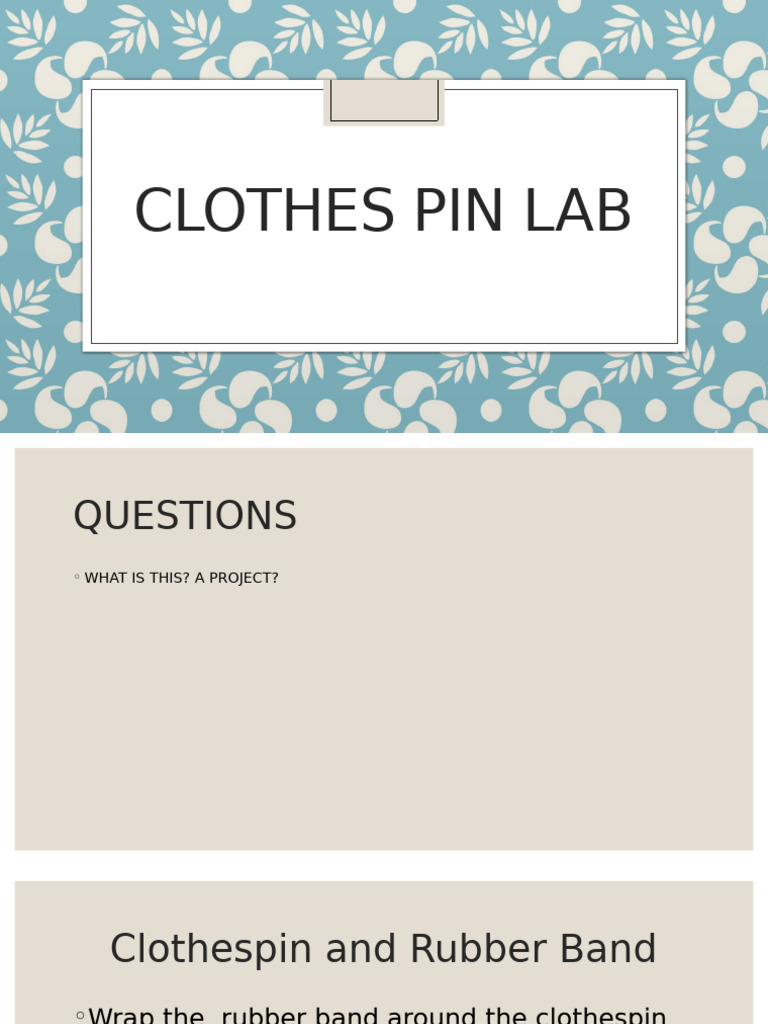 Clothespin Energy Experiment Guide | PDF