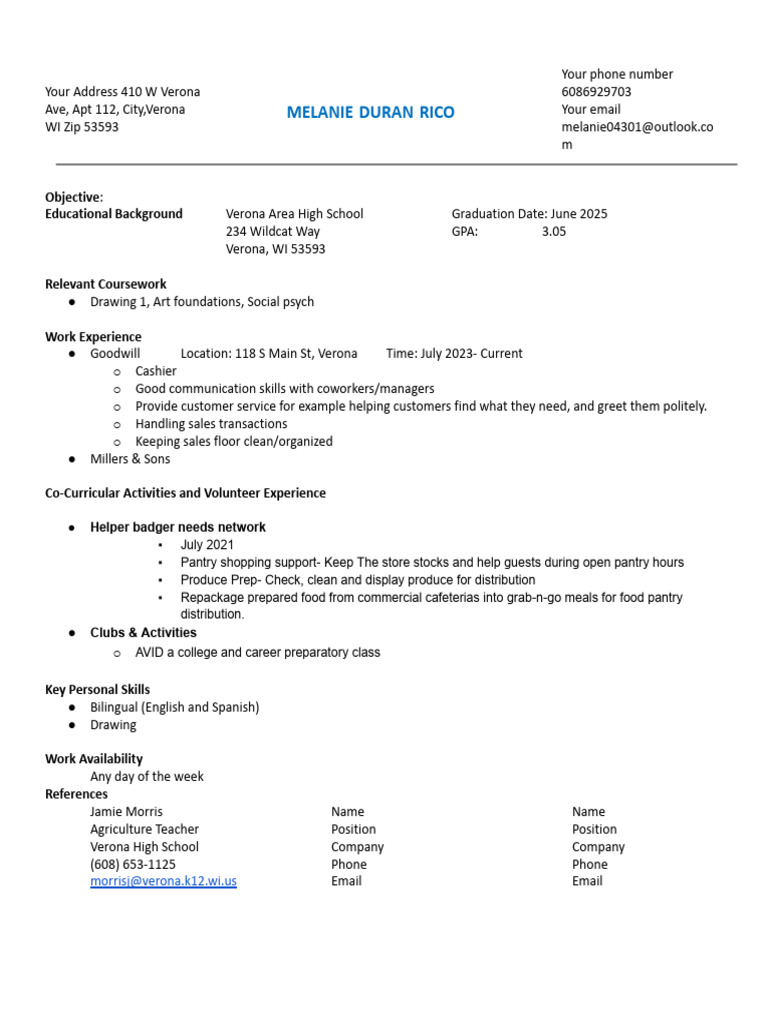Copy of Resume Template - To Edit | PDF