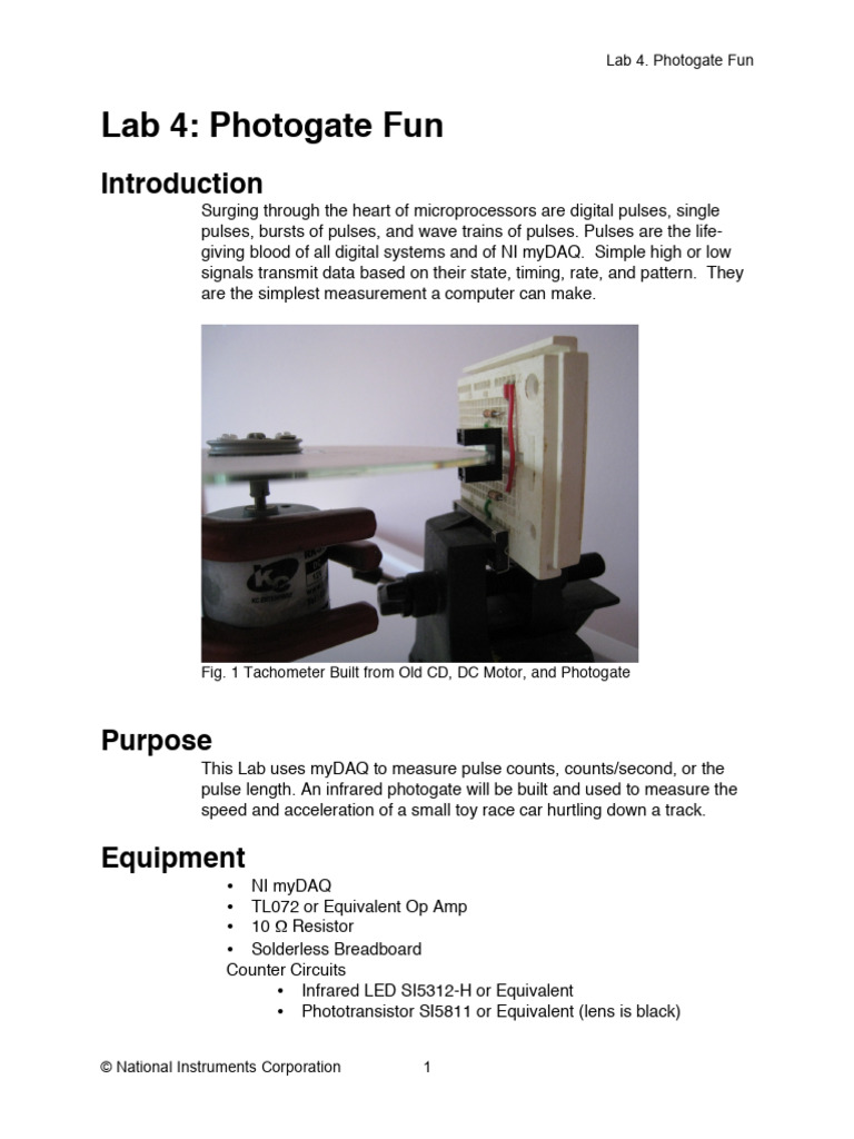 Lab 4 Photogate v4 | PDF | Amplifier | Light Emitting Diode