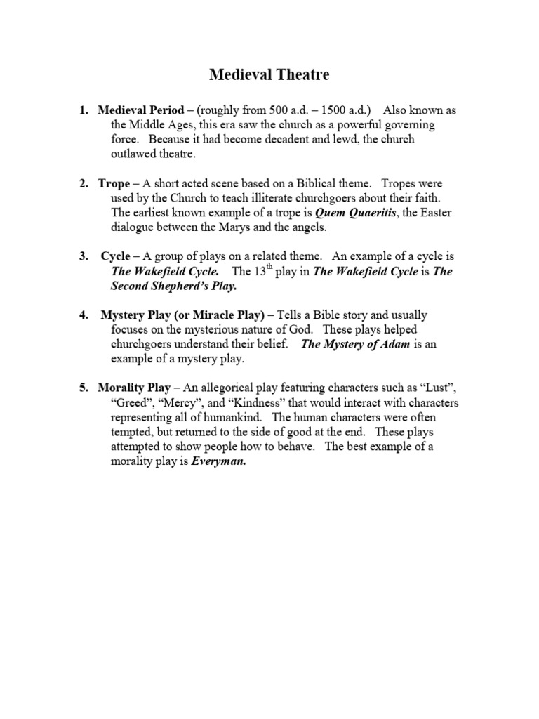 Medieval Theatre | PDF