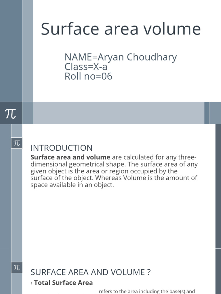 Real Surface Area Volume | PDF | Volume | Area