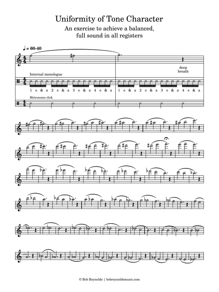 Uniformity of Tone Character (Bob Reynolds) | PDF | Saxophone