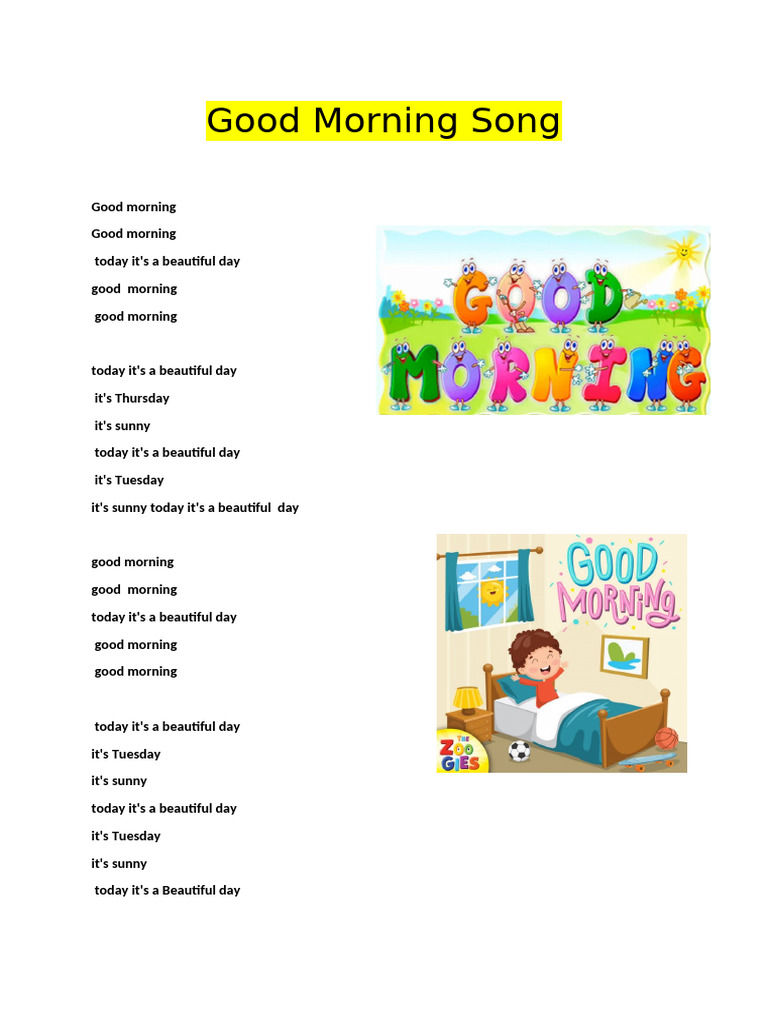 Good Morning Song | PDF