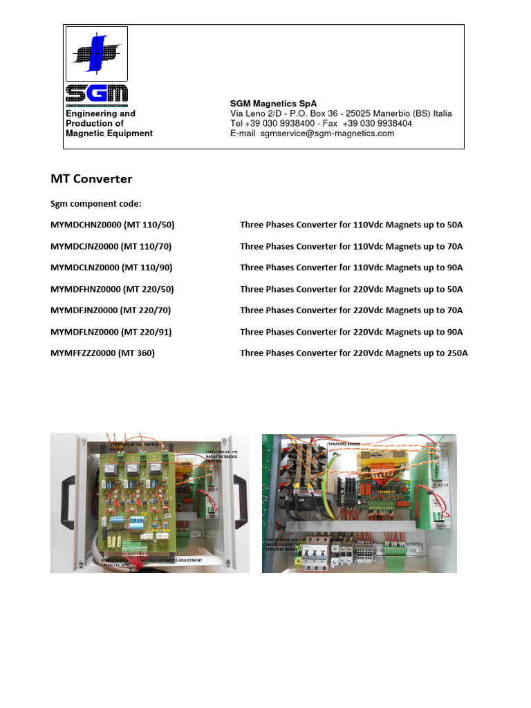 SGM Three-Phase Converter Codes | PDF