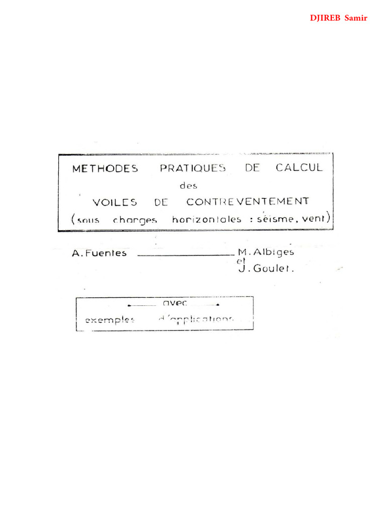 Calcul Des Refends Sous Charges Horizontales | PDF