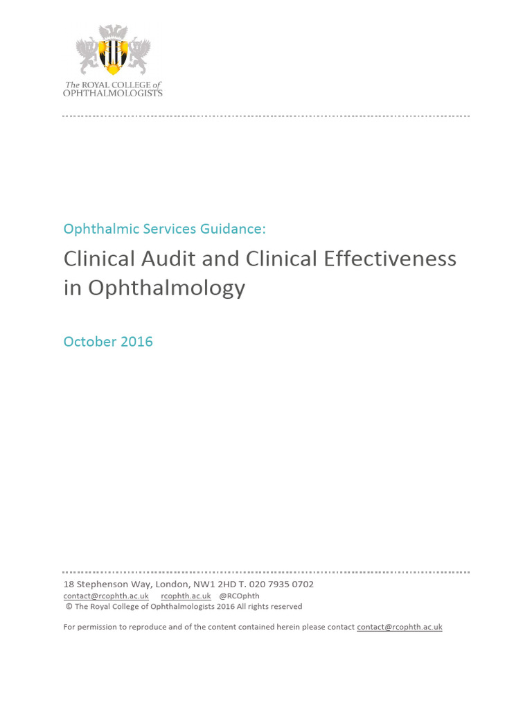 Clinical Audit and Clinical Effectiveness in Ophthalmology | PDF ...