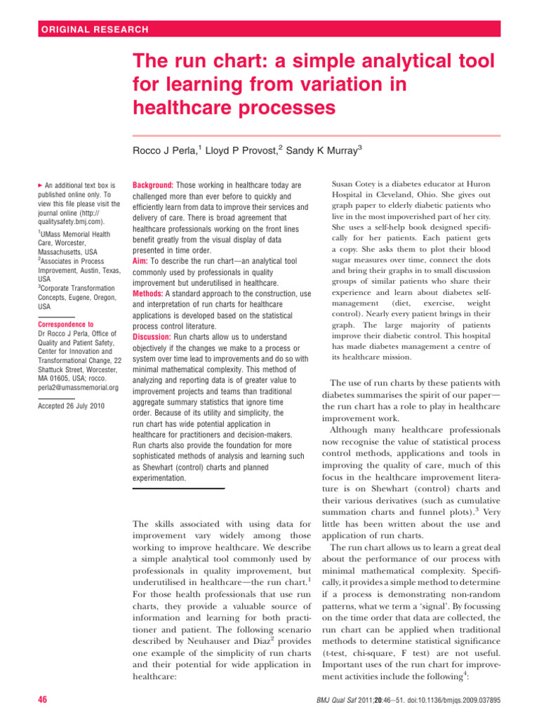 Article - Run Chart A Simple Analytical Tool | PDF | Scientific Method | Methodology