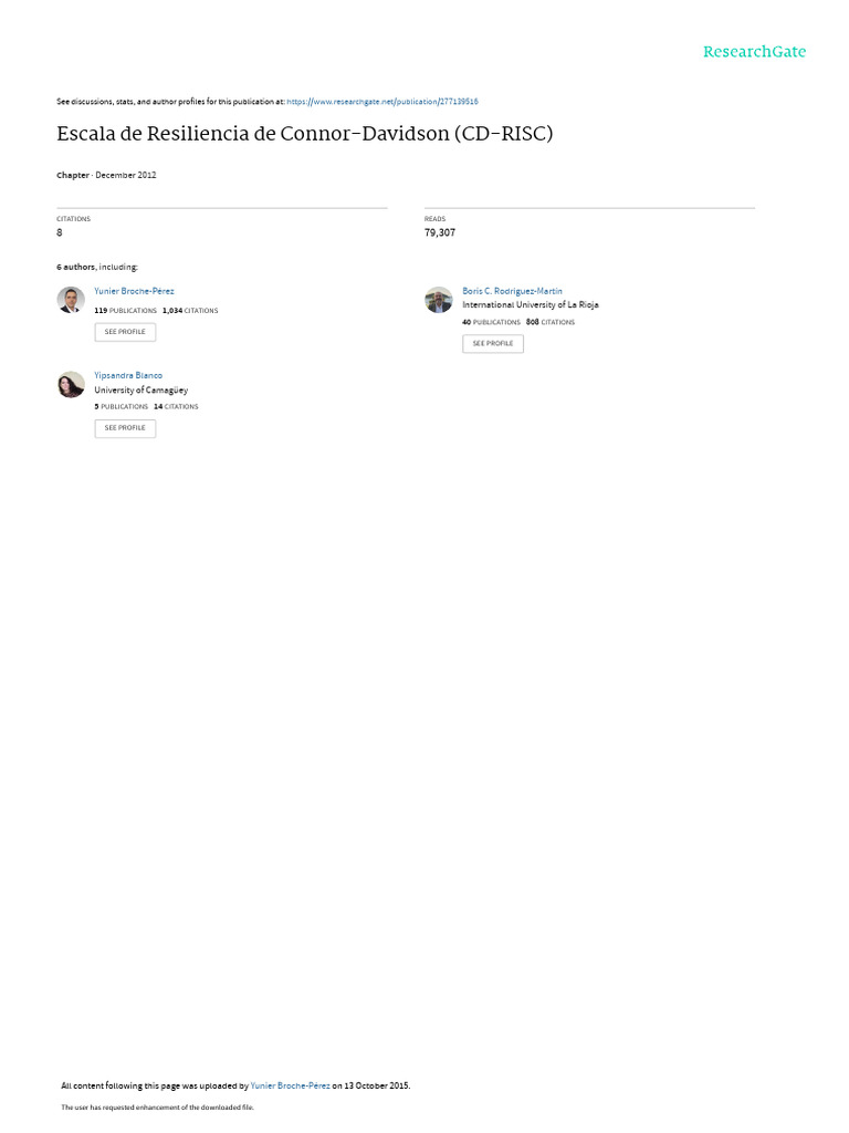 Validación de la Escala CD-RISC | PDF | Resiliencia psicológica | Preparación