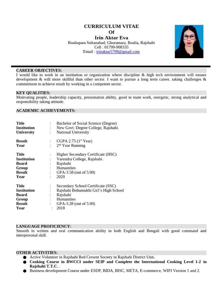 Irin Aktar Eva | PDF