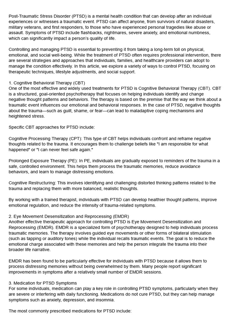 3 Ways to Effective Strategies for Controlling Post-Traumatic Stress ...