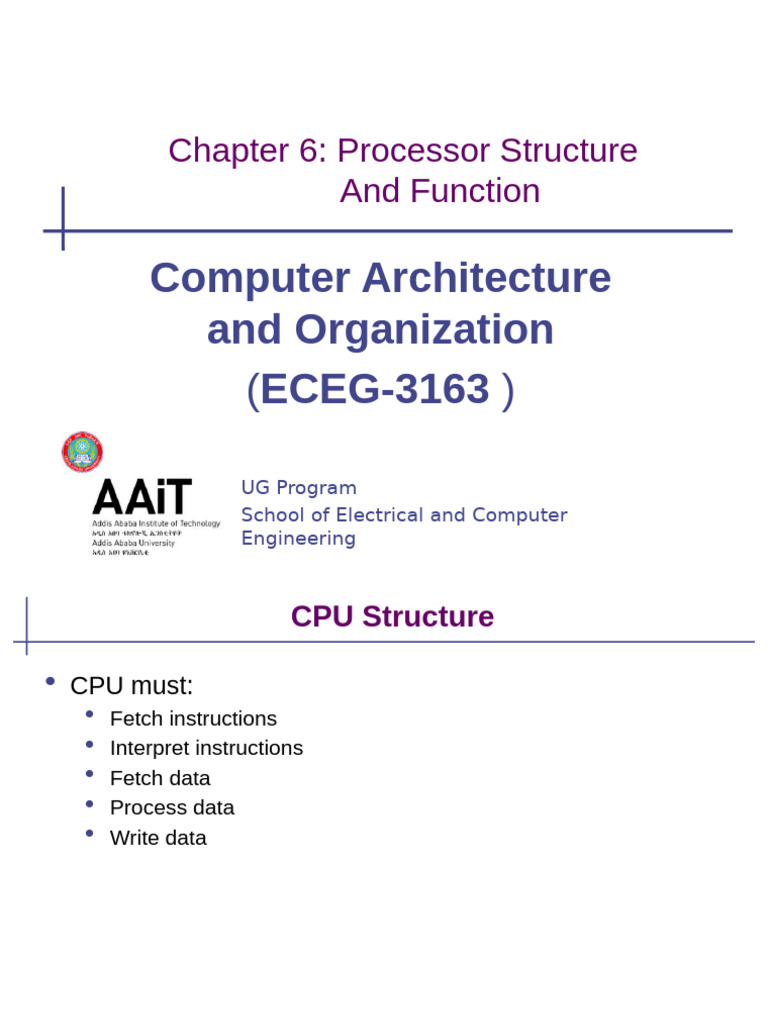 Computer_Architecture&O_ECEG_3163_06_Processor_Structure_And_Function (2) | PDF | Central ...