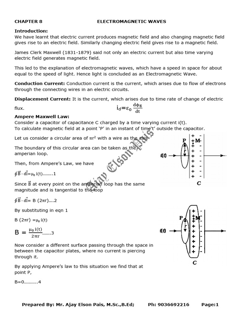 Chapter 8 Electromagnetic Waves | PDF | Waves | Electromagnetic Radiation