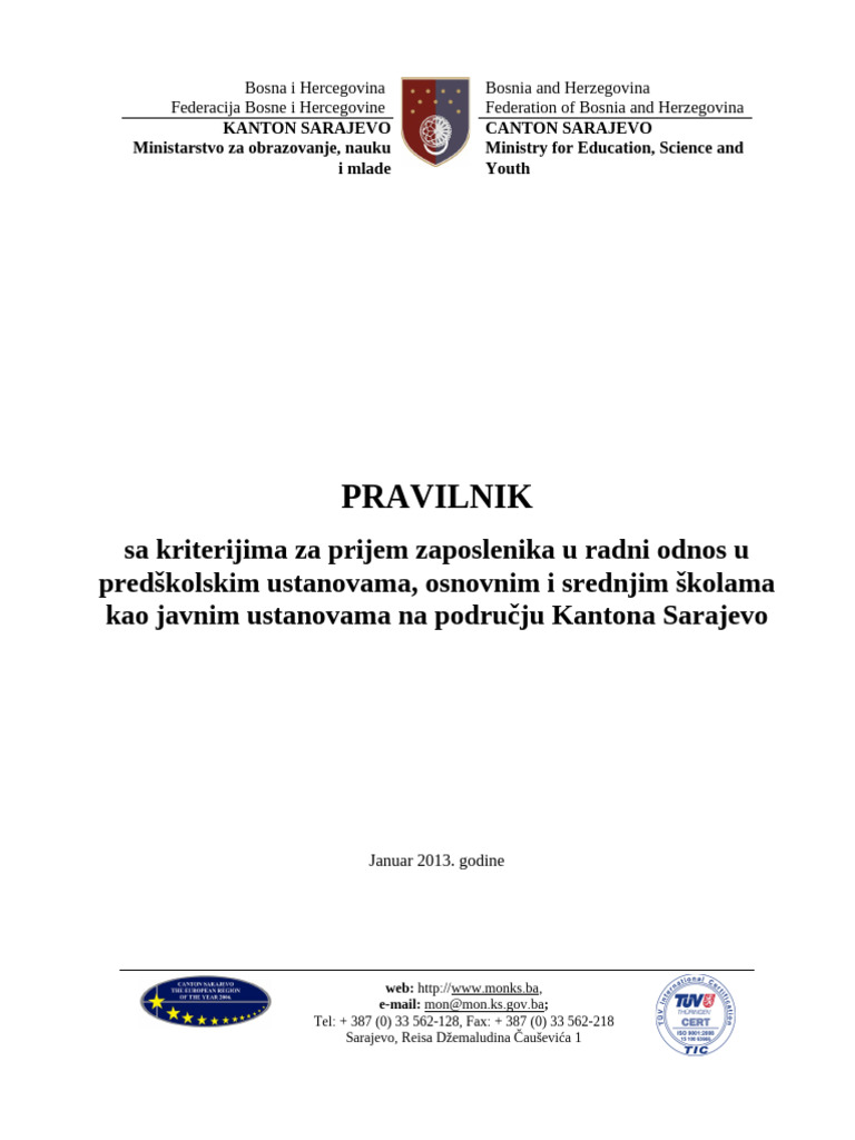 Osnovni Pravilnik | PDF